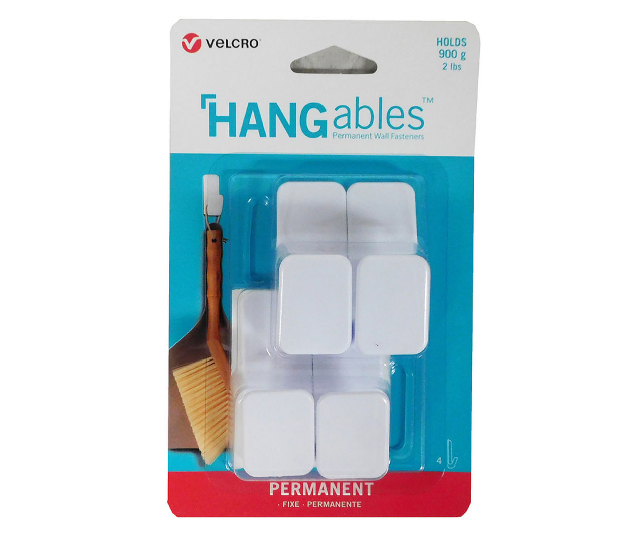 Velcro Hangables White 2 lb. Permanent Wall Fasteners, 4-Pack | Big Lots