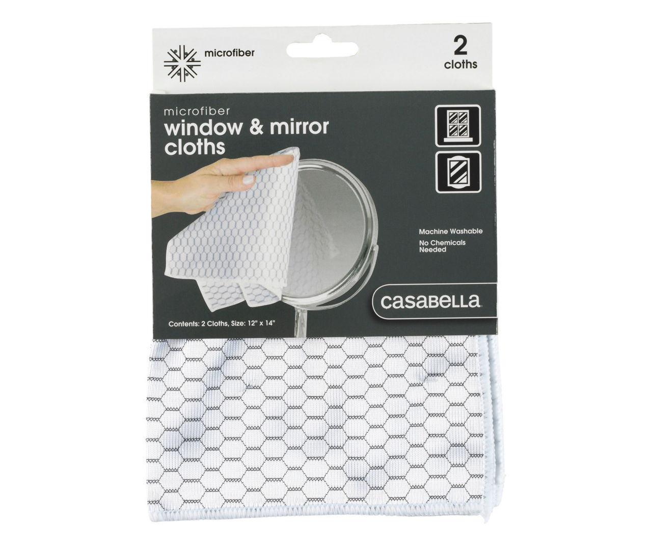 Casabella Window & Mirror Microfiber Cloths, 2-Pack | Big Lots