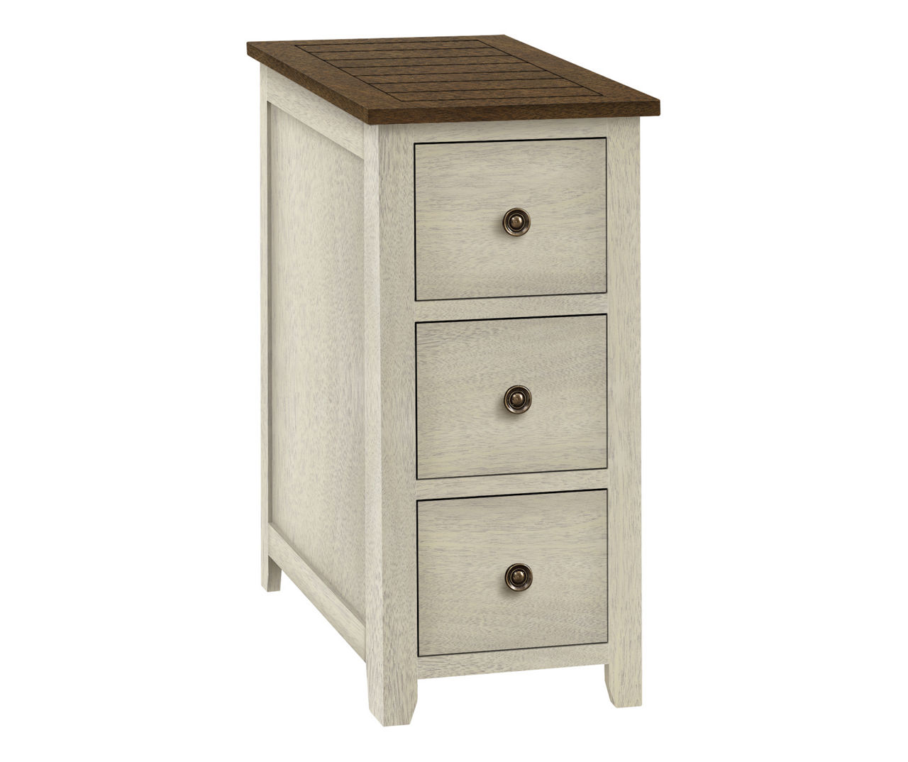 Monarch Antique White & Espresso 3-Drawer Accent Table | Big Lots