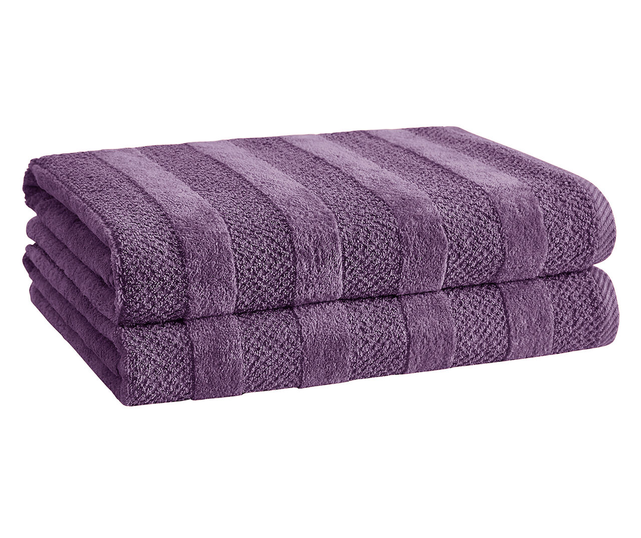 Cannon Shear Bliss Plum Textured Stripe Bath Towels, 2-Pack | Big Lots