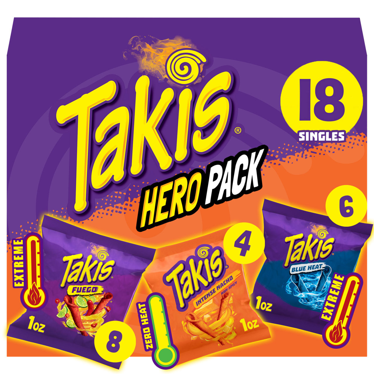 Barcel Takis Hero Rolled Tortilla Chips Variety Pack, 18-Count | Big Lots