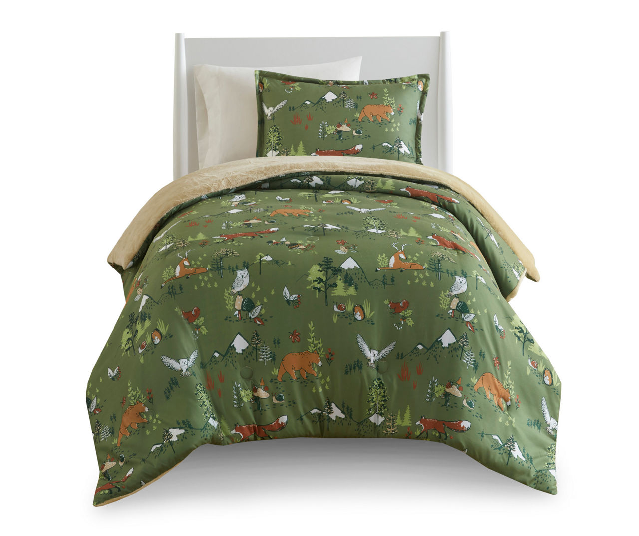 Cassius Green Forest Animals Reversible Twin 2-Pc. Comforter Set | Big Lots