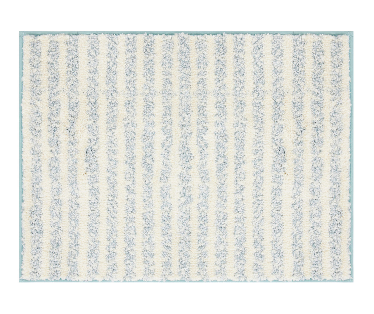 Light Blue & White Stripe Bath Rug, (24" x 17") | Big Lots