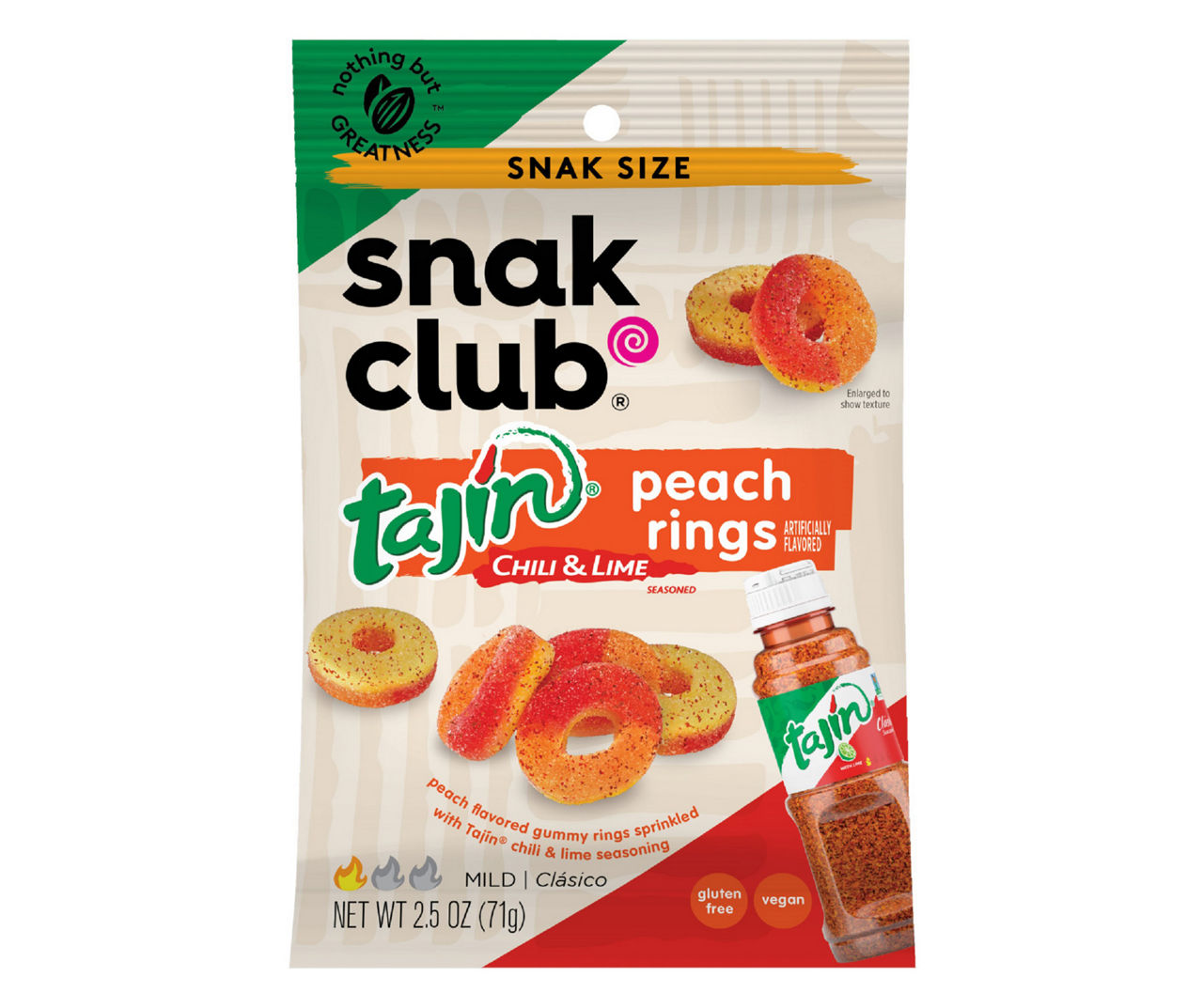 Snak Club Tajin Peach Gummy Rings, 2.5 Oz. | Big Lots