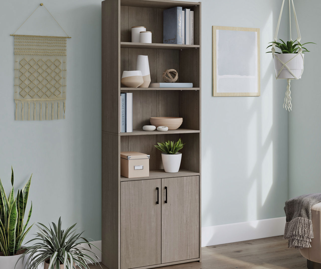 Sauder Beginnings Silver Sycamore Storage Cabinet Bookcase Big Lots
