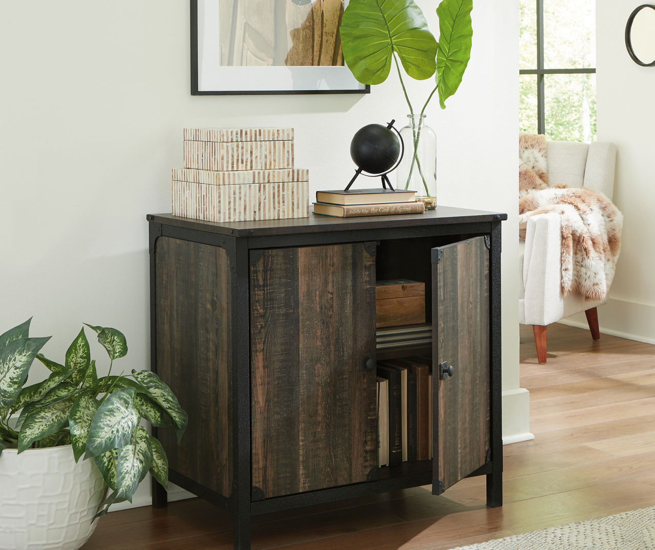 Sauder 30.3" Steel River Carbon Oak Library Base Cabinet | Big Lots
