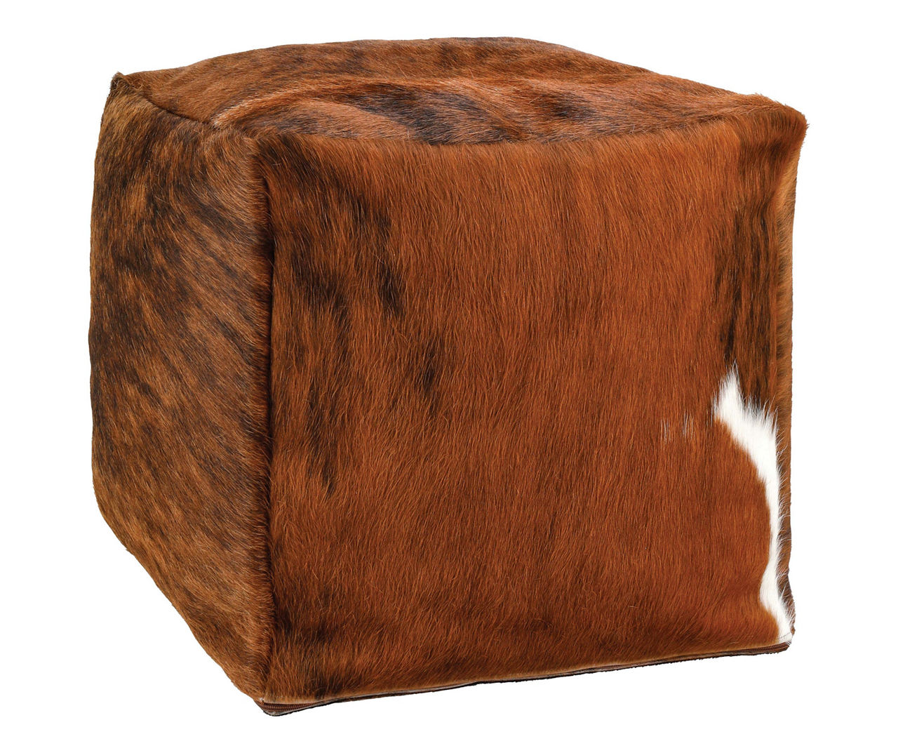 Brown Brindle Cowhide Pouf Ottoman