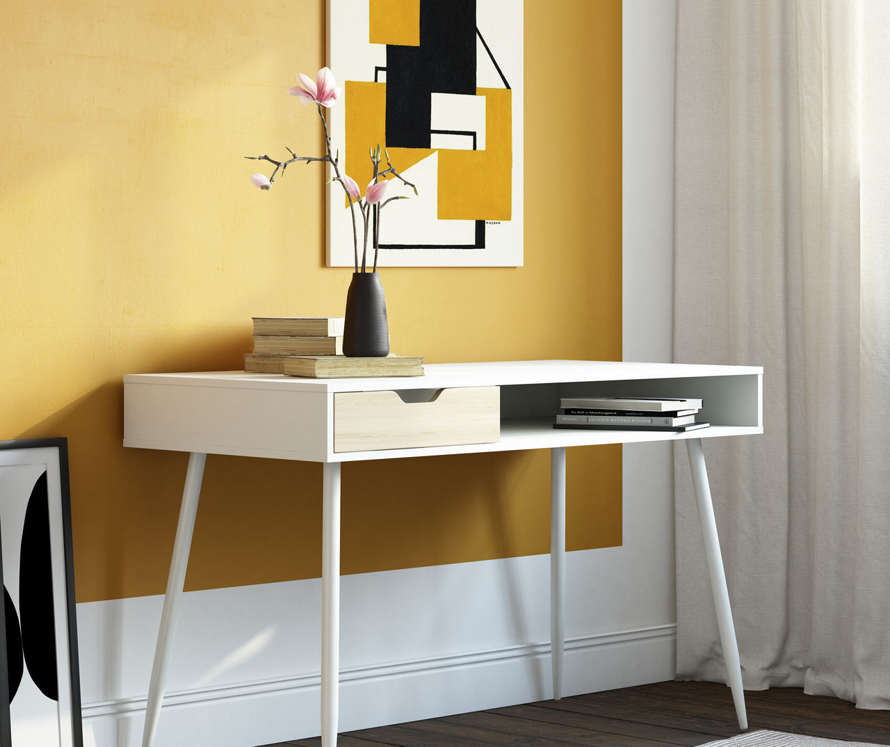 QE Copley White Writing Desk