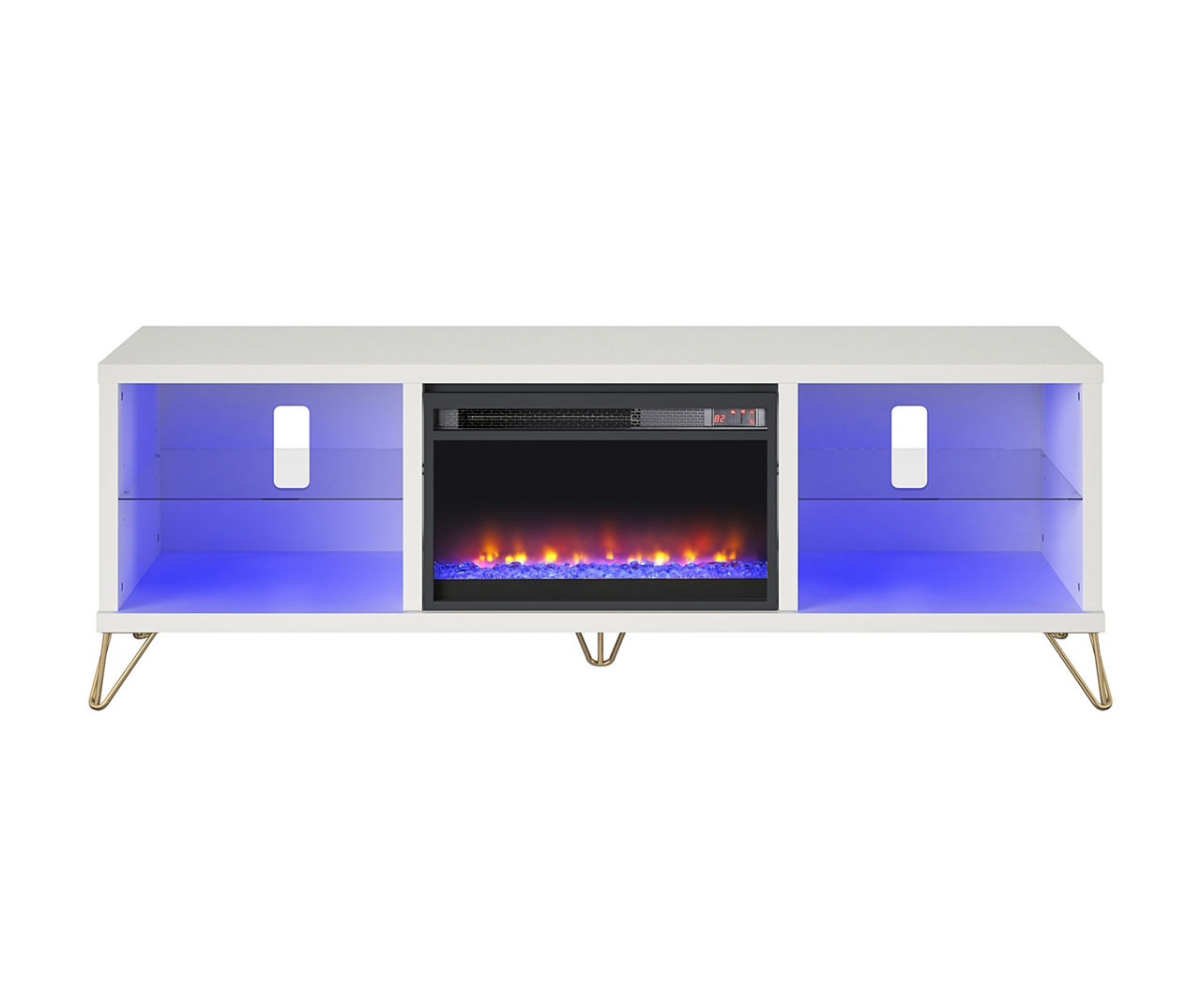 Novogratz 64.9" Finley White Electric Fireplace Console | Big Lots