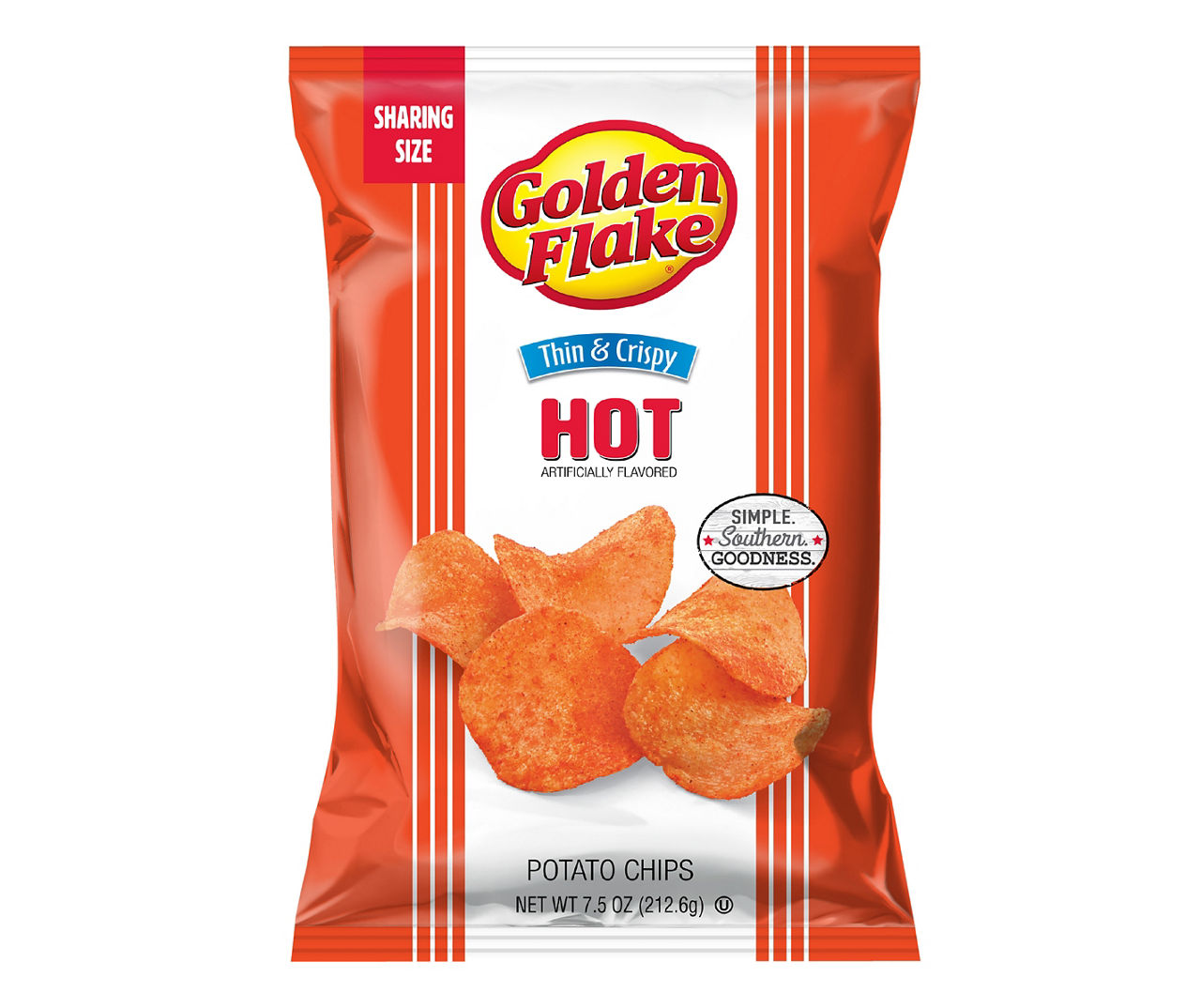 Utz Golden Flake Hot Thin & Crispy Potato Chips, 7.5 Oz. | Big Lots