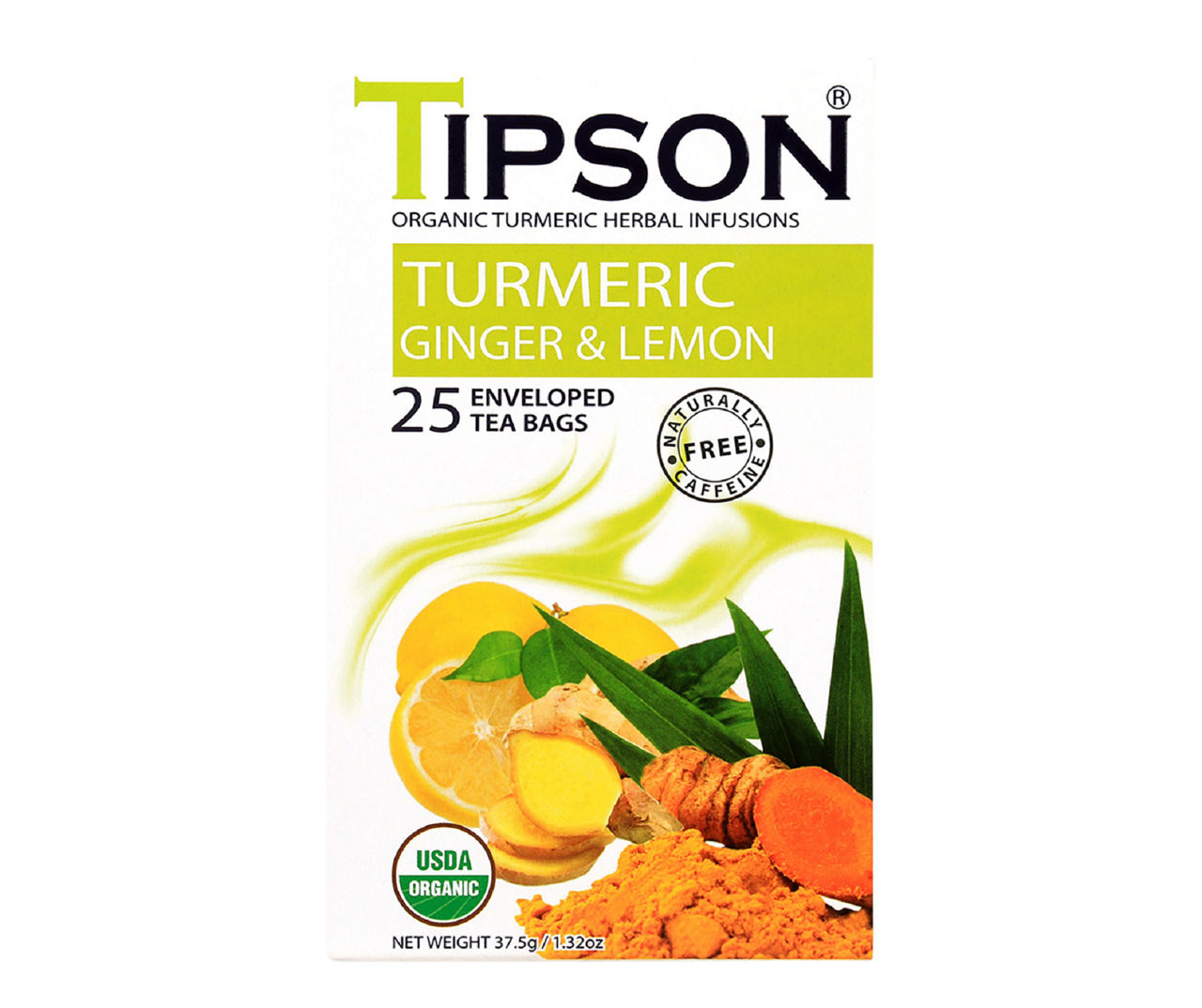 Tipson Turmeric Ginger & Lemon Herbal Infusion Tea Bags, 25-Pack | Big Lots