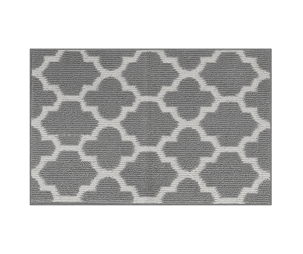 Ardblair Light Gray & White Geo Lattice Accent Mat, (30" x 20") | Big Lots