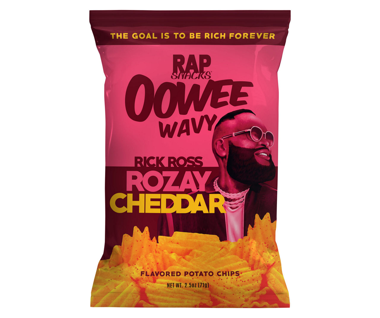 Rap Snacks Oowee Wavy Rick Ross Rozay Cheddar Potato Chips, 2.5 Oz ...