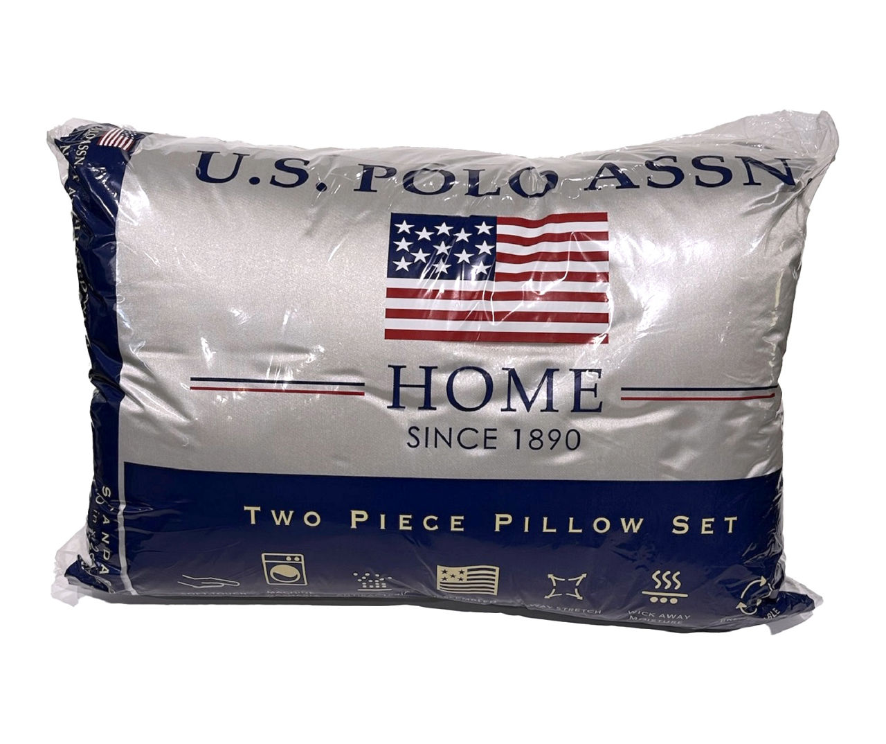 US Polo Association Gray Poly Satin Standard Bed Pillows, 2-Pack | Big Lots