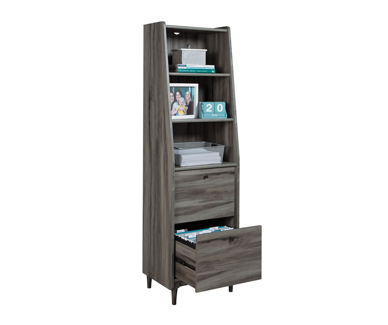Sauder Harvey Park Jet Acacia 3 Shelf Narrow Bookcase Big Lots