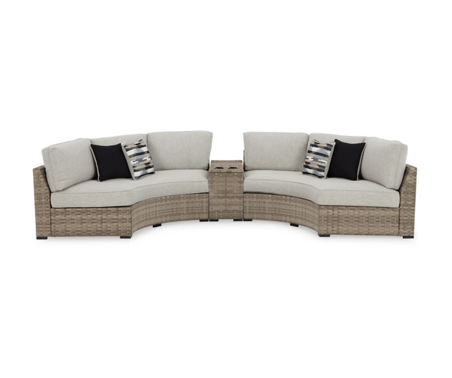 Signature Design By Ashley Calworth 3-Piece Wicker Cushioned Patio ...