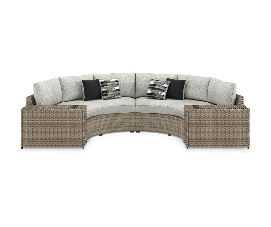 Signature Design By Ashley Calworth 4-Piece Wicker Cushioned Patio ...