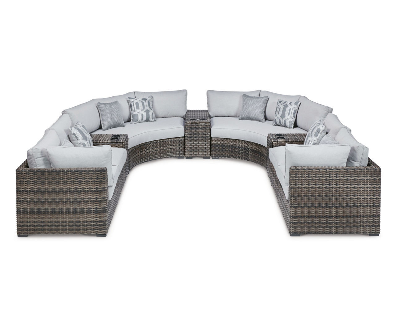 Signature Design By Ashley Harbor Court 9-Piece Wicker Cushioned Patio ...