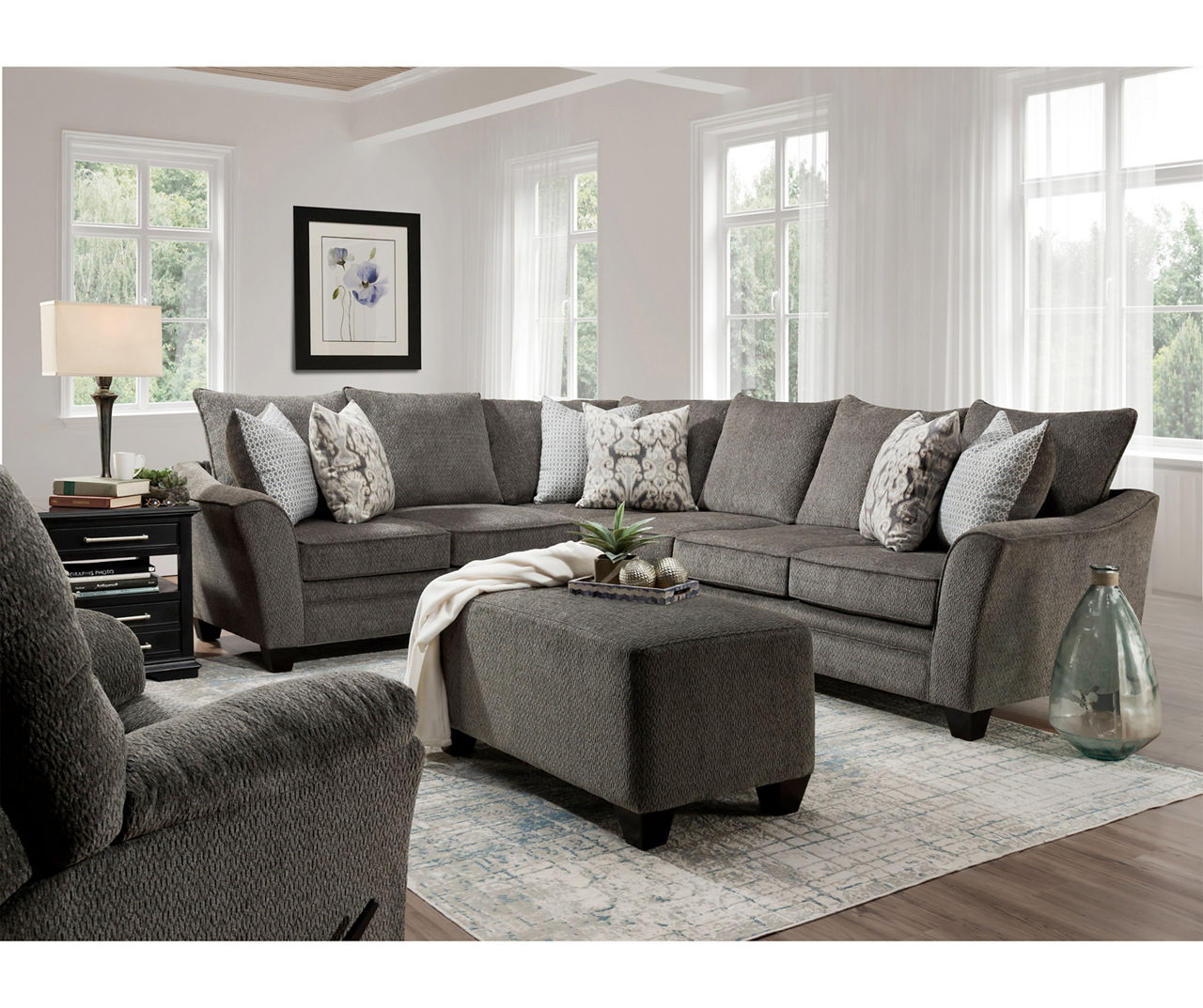 Broyhill Rotherton Dark Gray Sectional Ottoman Set Big Lots
