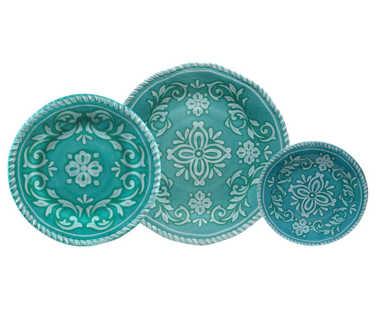 Medallion Solid Turquoise Melamine Dinnerware Collection | Big Lots