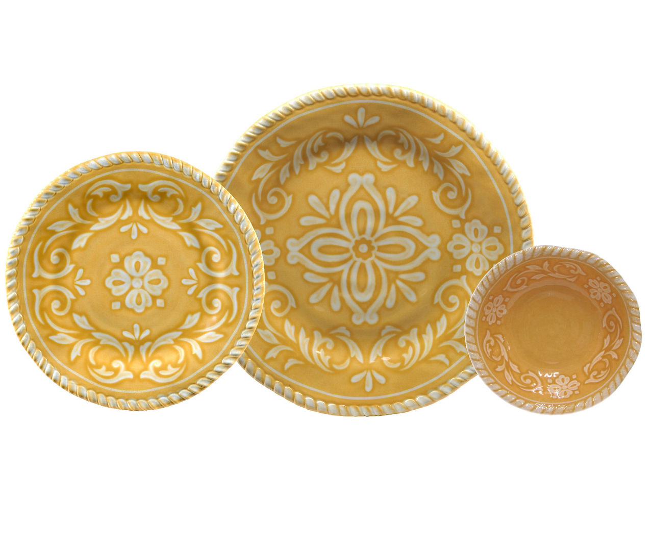Medallion Yellow Melamine Dinnerware Collection | Big Lots