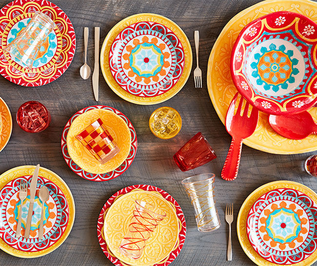 Yellow & Suzani Medallion Melamine Collection | Big Lots